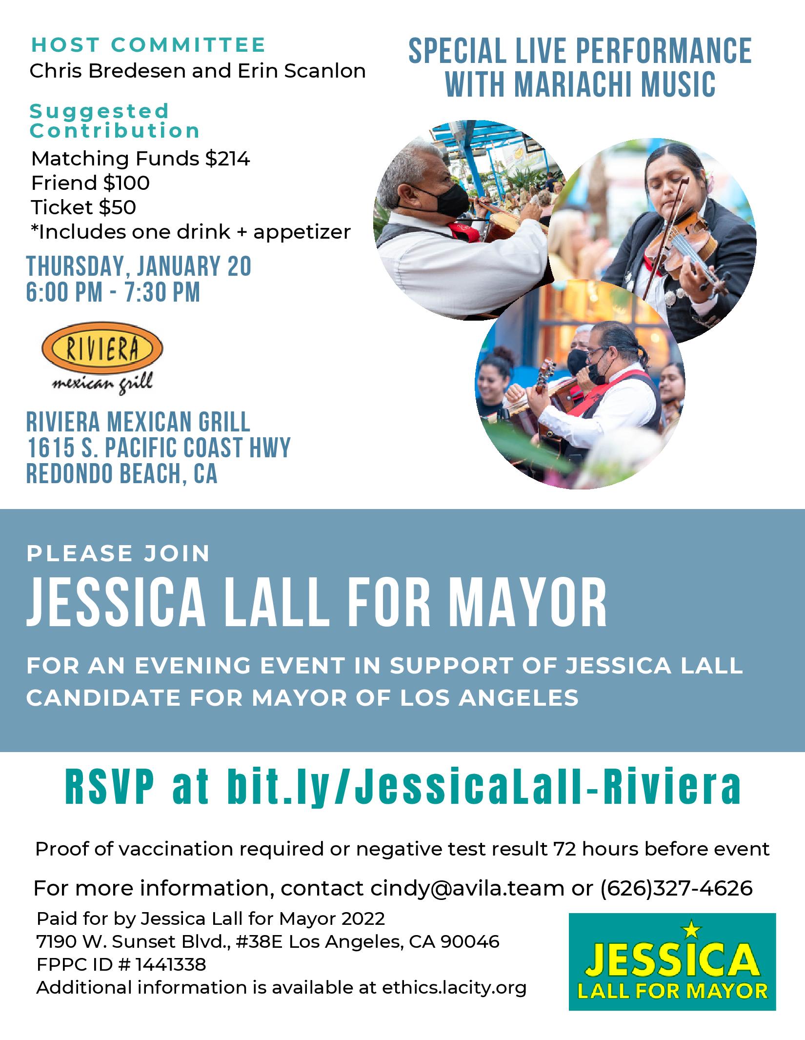 Riv Mex, Jessica Lall for LA Mayor | Riviera Village